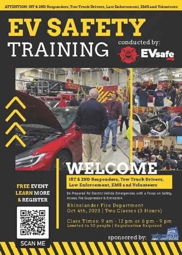 Free electric vehicle safety training offered in Rhinelander on Oct. 4 ...