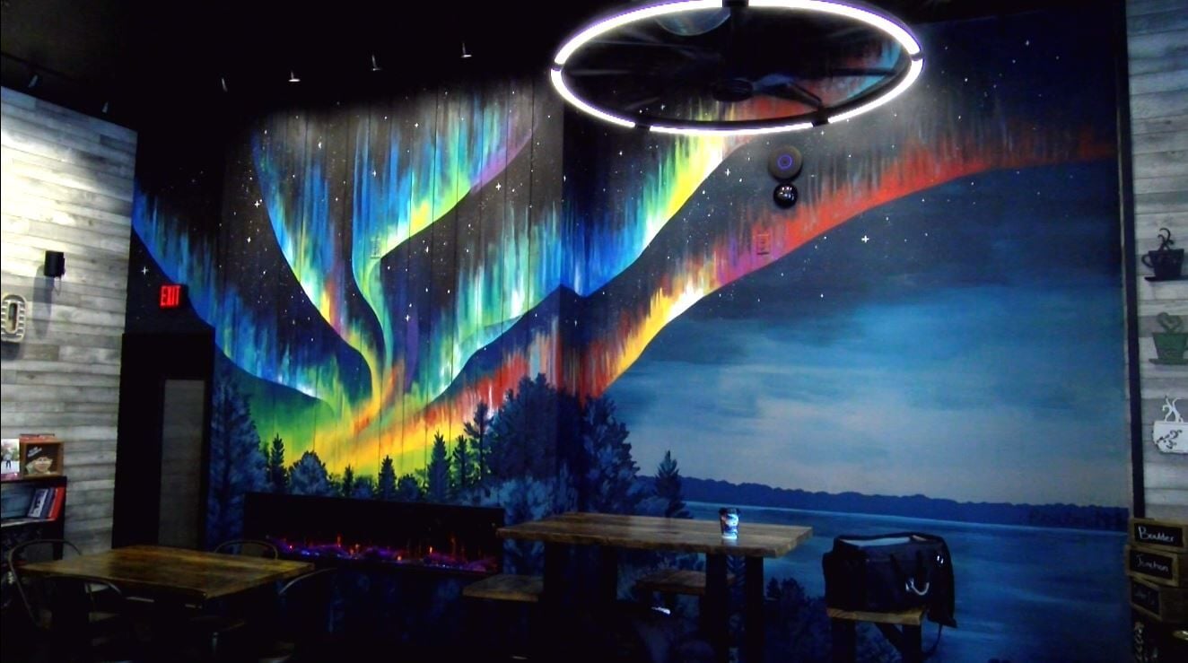 Boulder Junction Coffee Company unveils mural honoring Northern Lights ...
