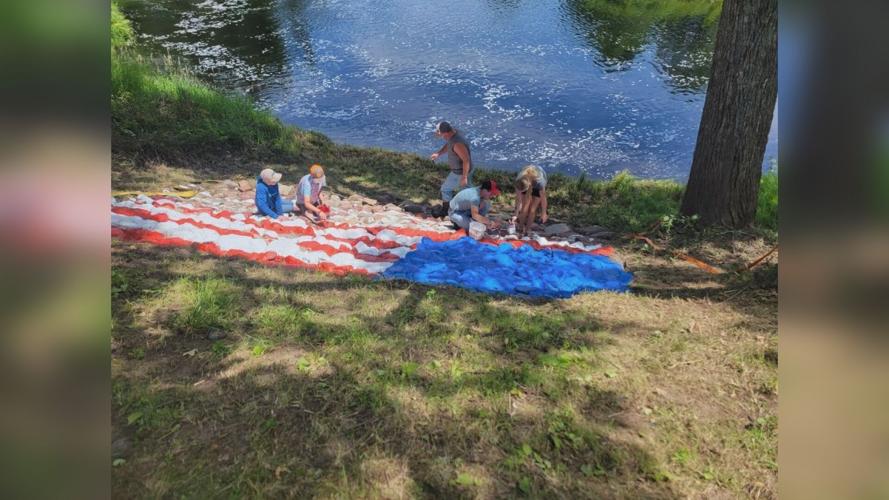 New Beginnings Lutheran Church restores American flags made of rock ...