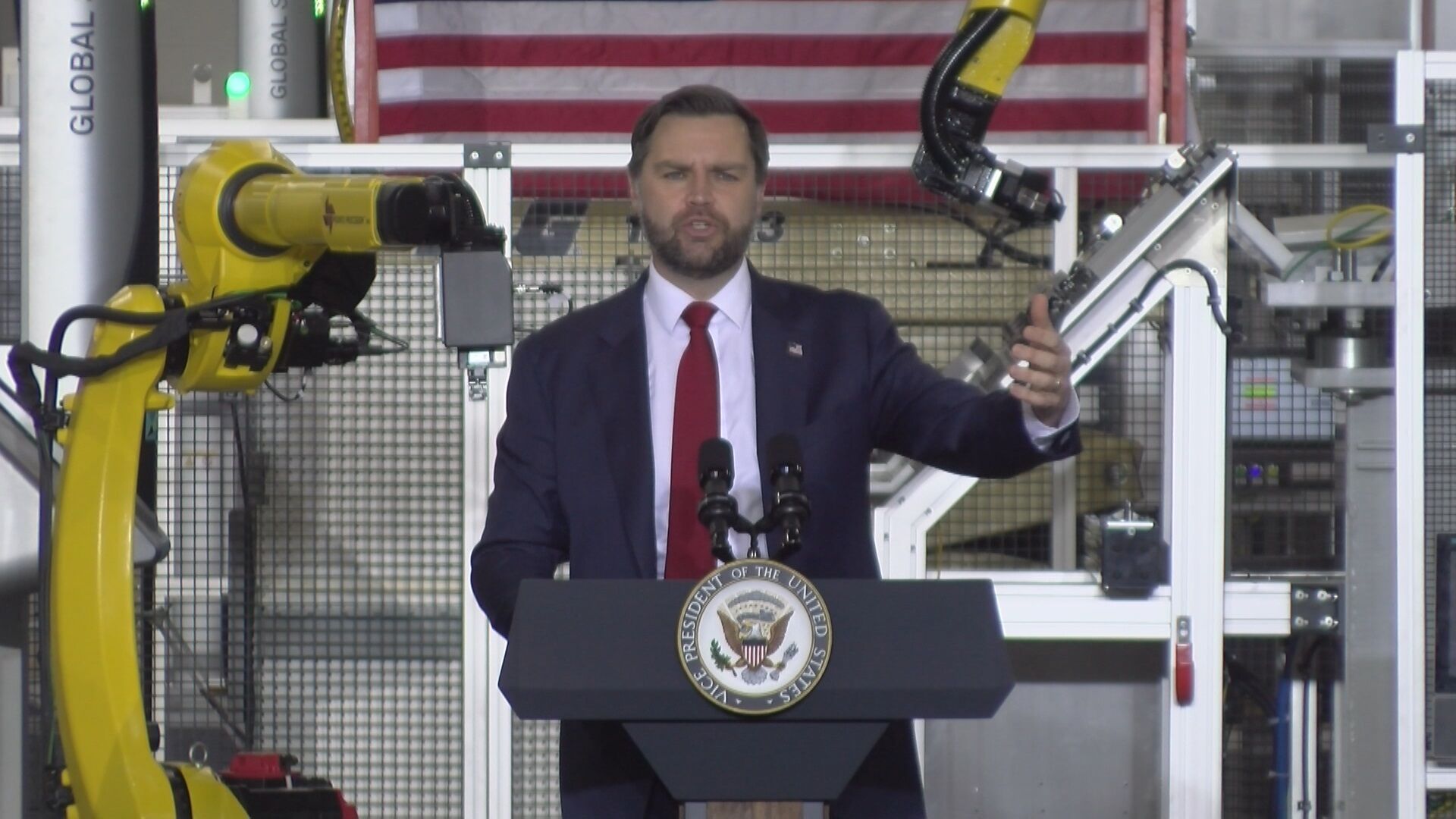Vance Visits Plover Machining Facility, Protests Gather During Event ...