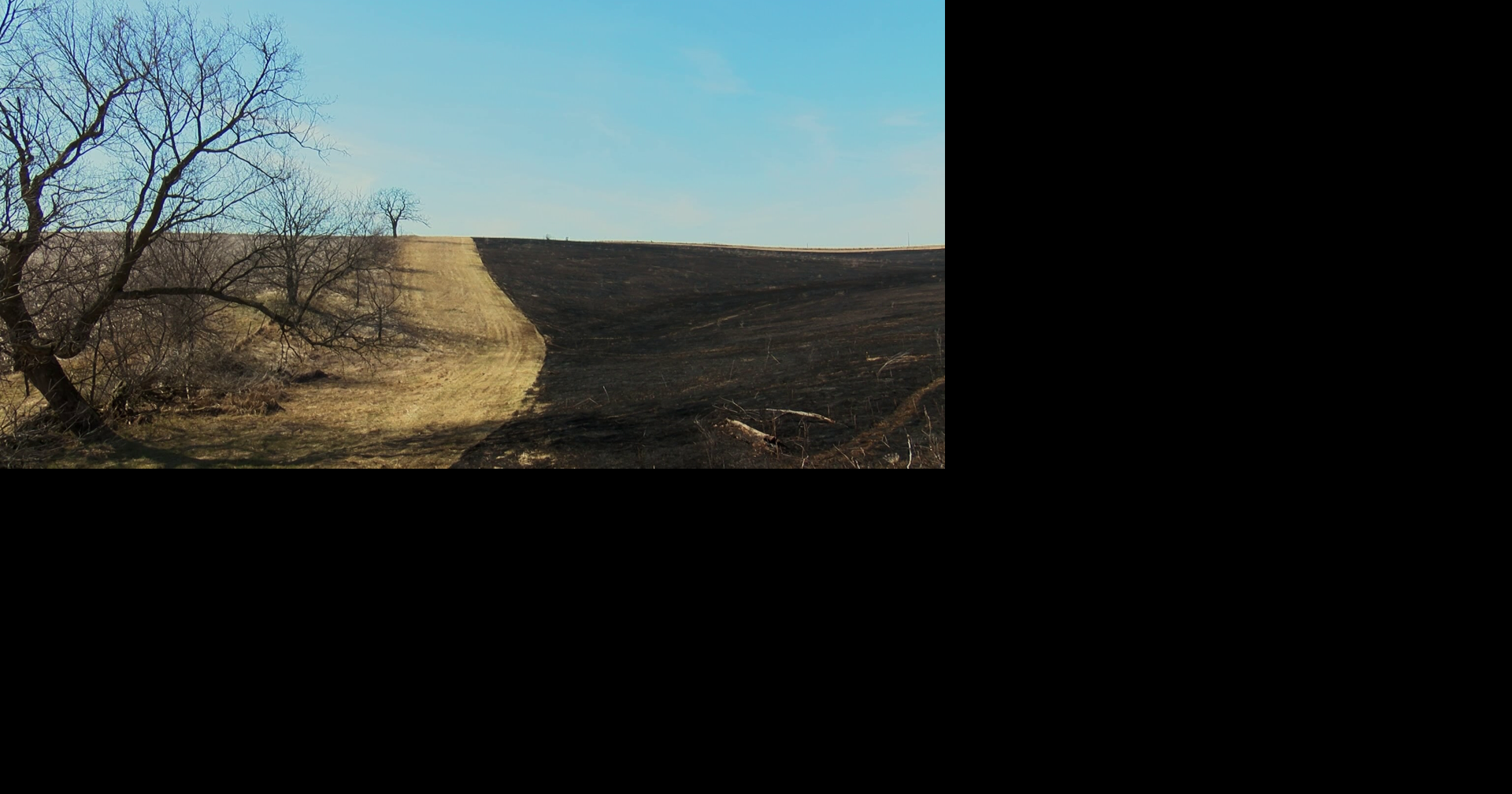 Leftover embers from controlled burn spark grass fire in Blue Mounds ...