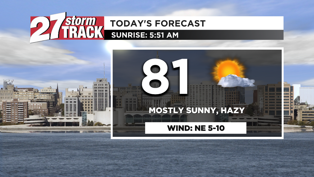 Hazy sunshine today, heat returns by Friday | Forecast | wkow.com