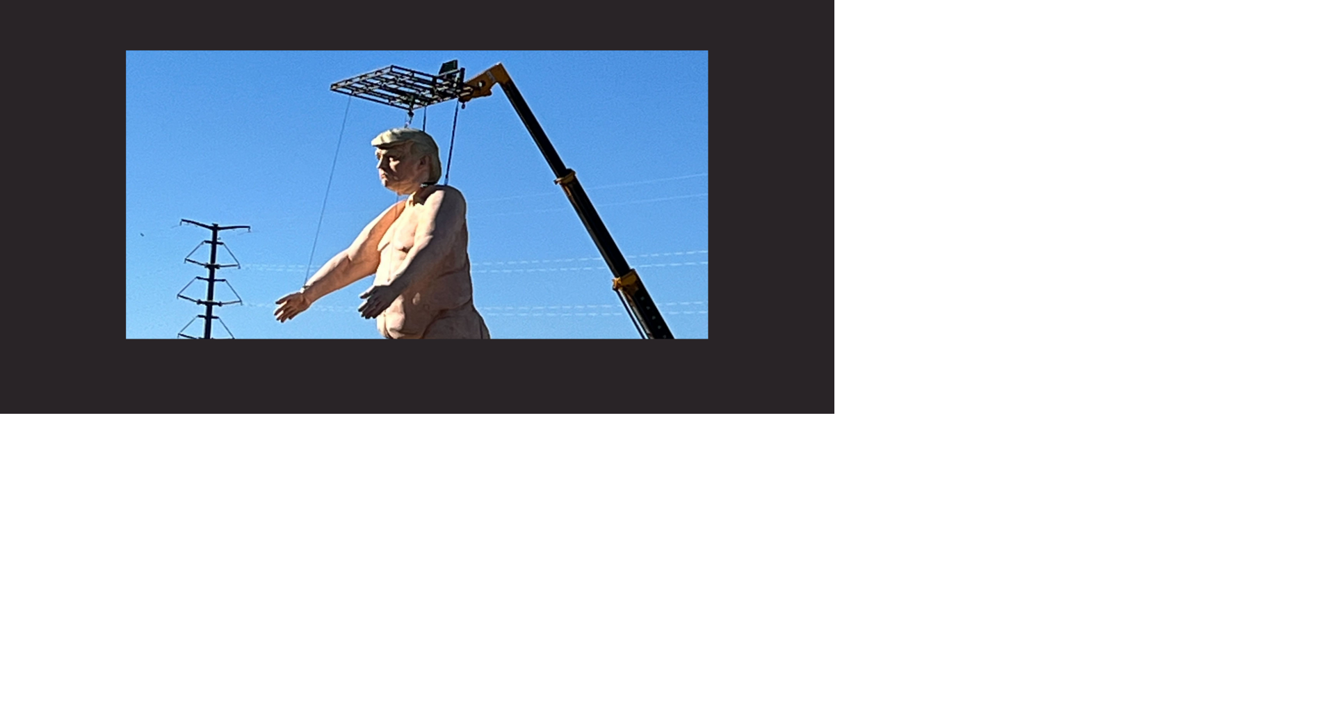 43-foot-tall statue depicting nude Trump goes up in Madison | Politics ...