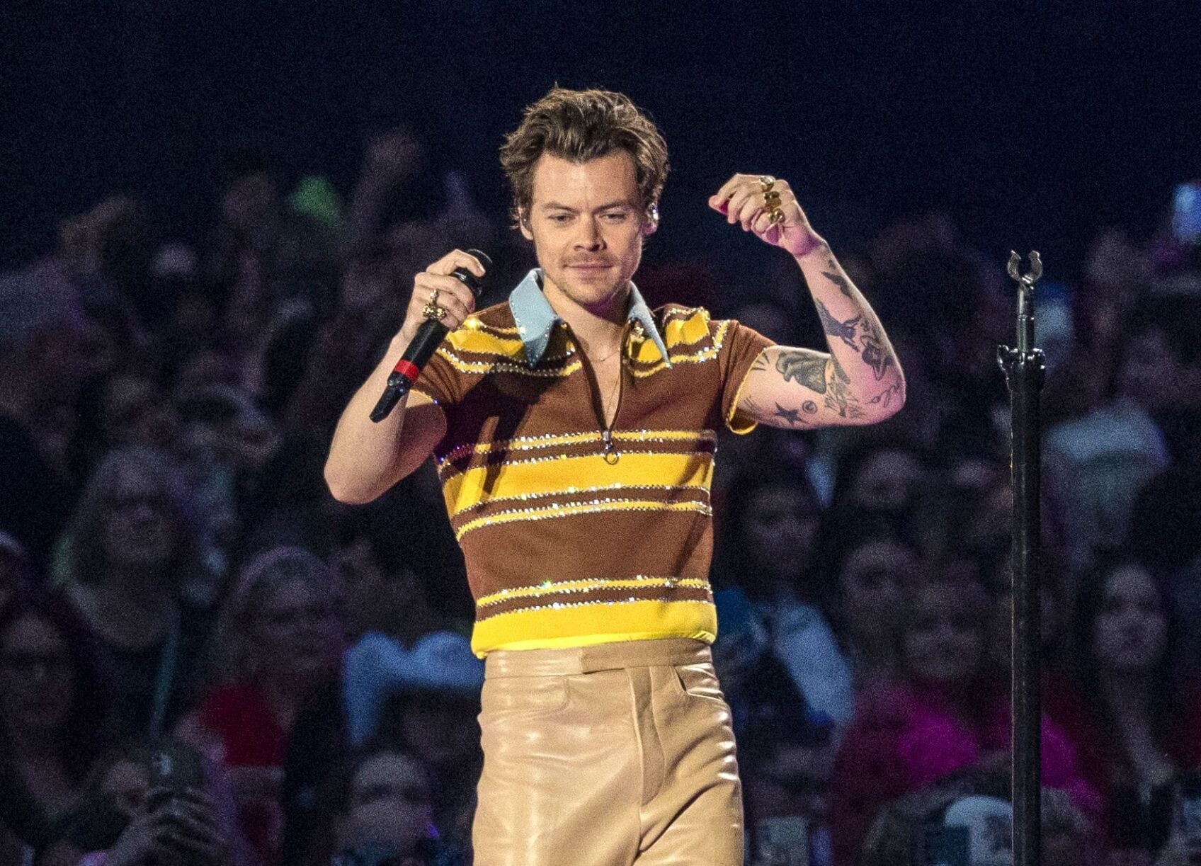 Here we go again: Harry Styles hit in eye with object while performing ...