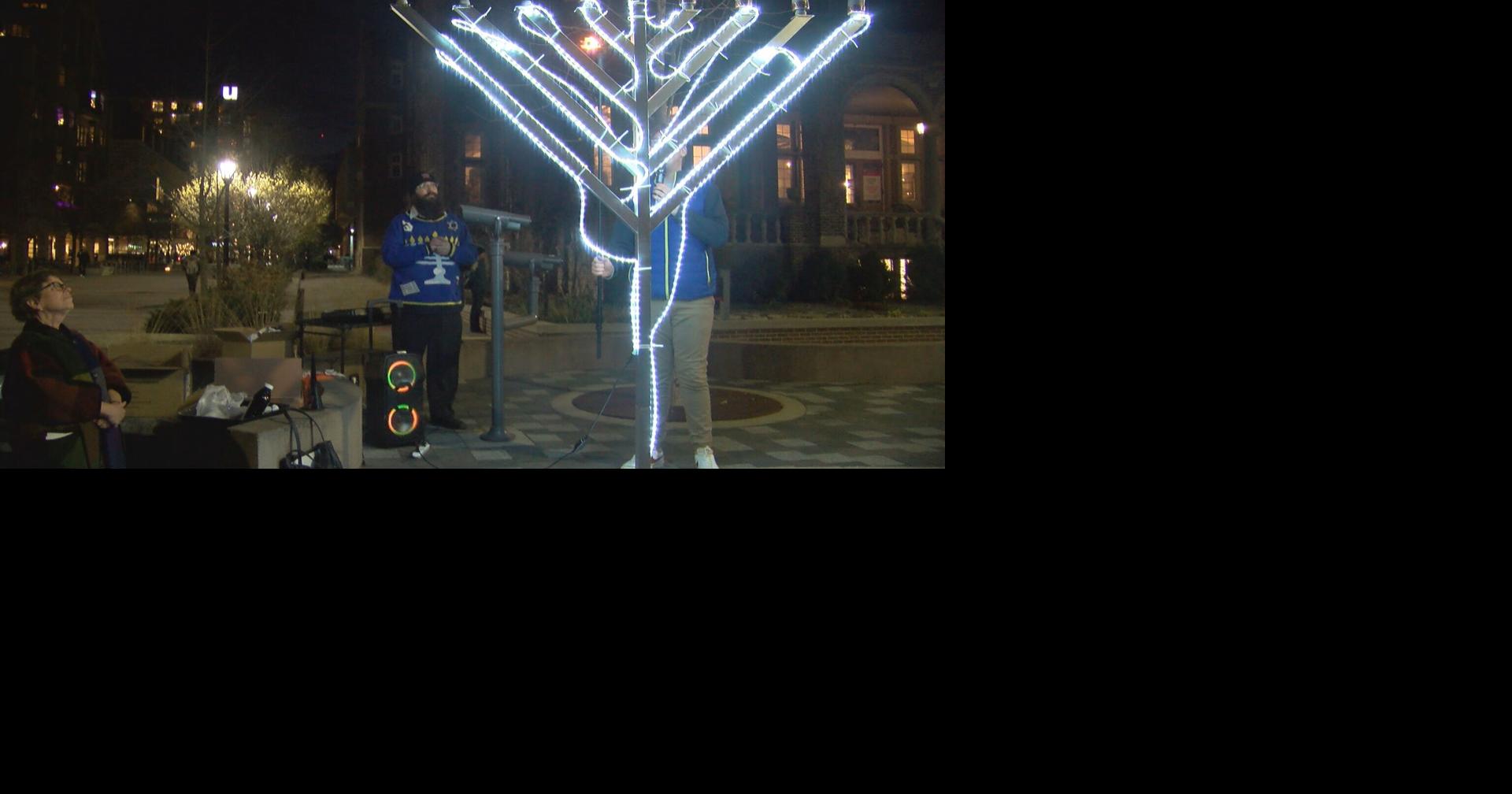 UW-Madison students light menorah on Library Mall | News | wkow.com