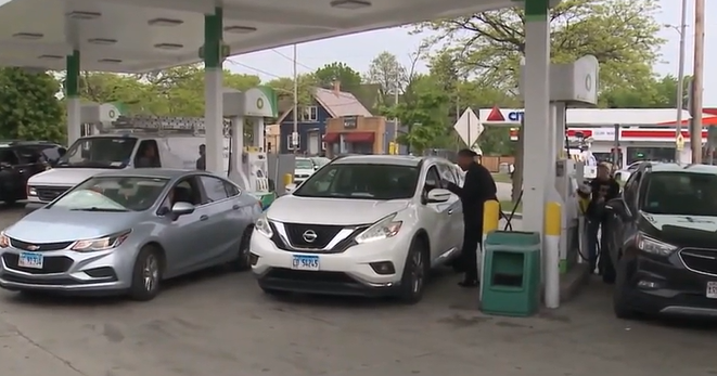 Conservative political group gives away free gas while VP Harris visits ...