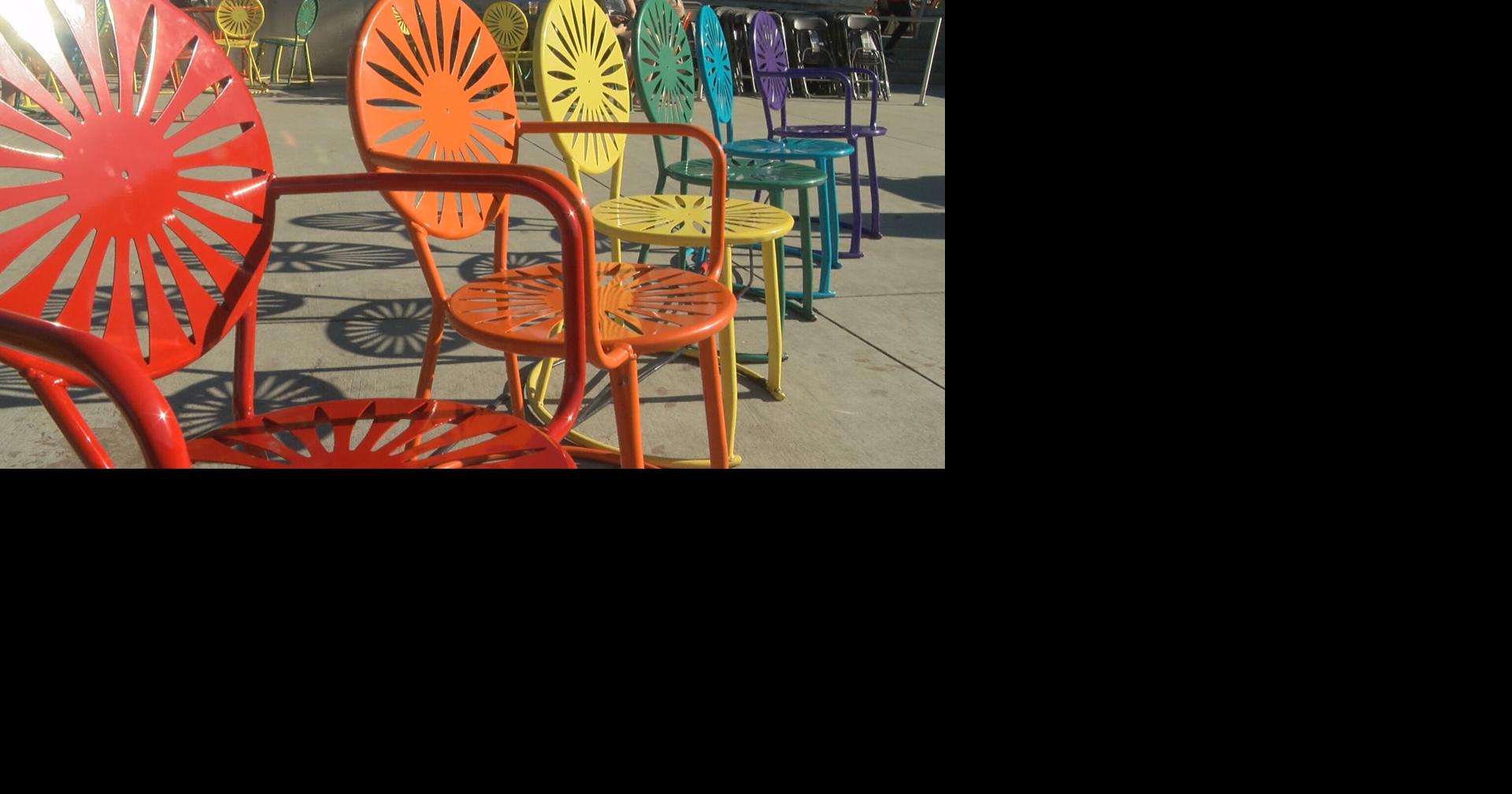 Memorial Union Terrace brings back special chairs for Pride Month ...
