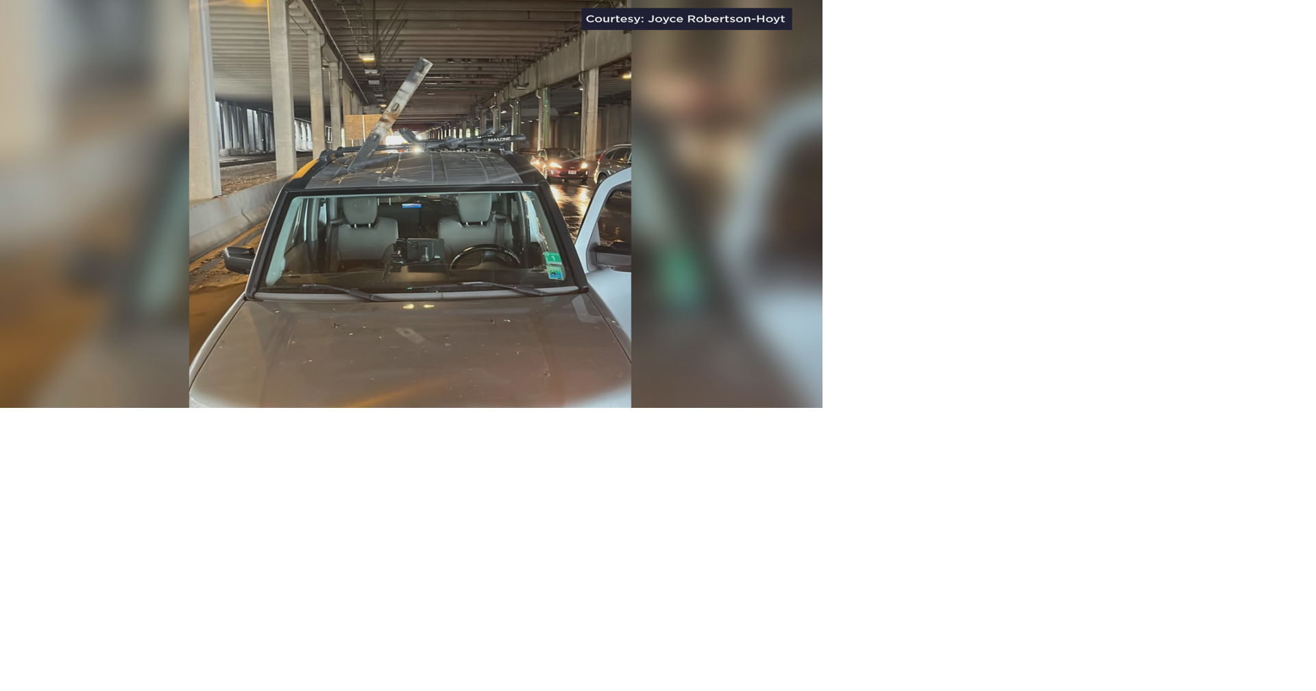 Driver survives terrifying close call with falling steel beam under ...