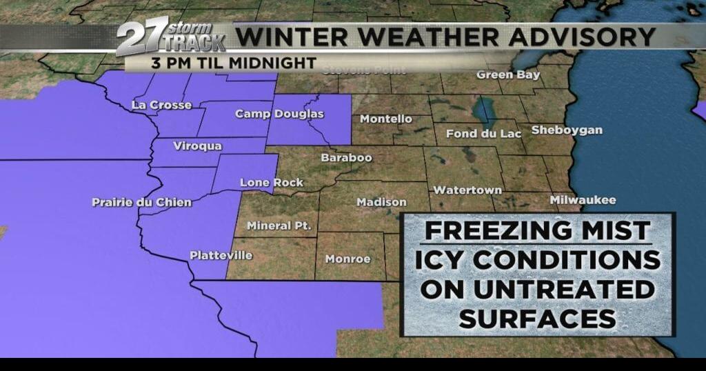 Winter weather advisory reissued for freezing mist & icy spots in ...