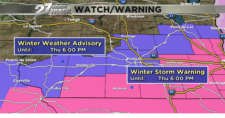 Winter storm warnings issued ahead of next snow storm | News | wkow.com
