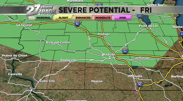 Severe weather chance to kick off weekend | Weather | wkow.com