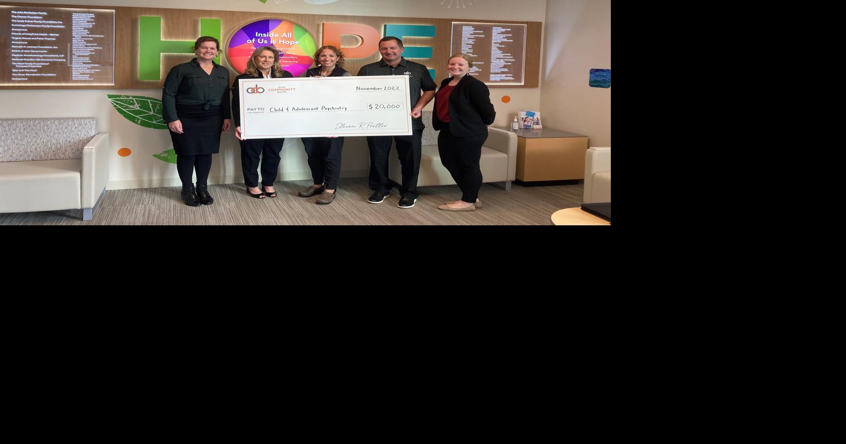 Local bank gives $20,000 to child psychiatric program at UnityPoint ...