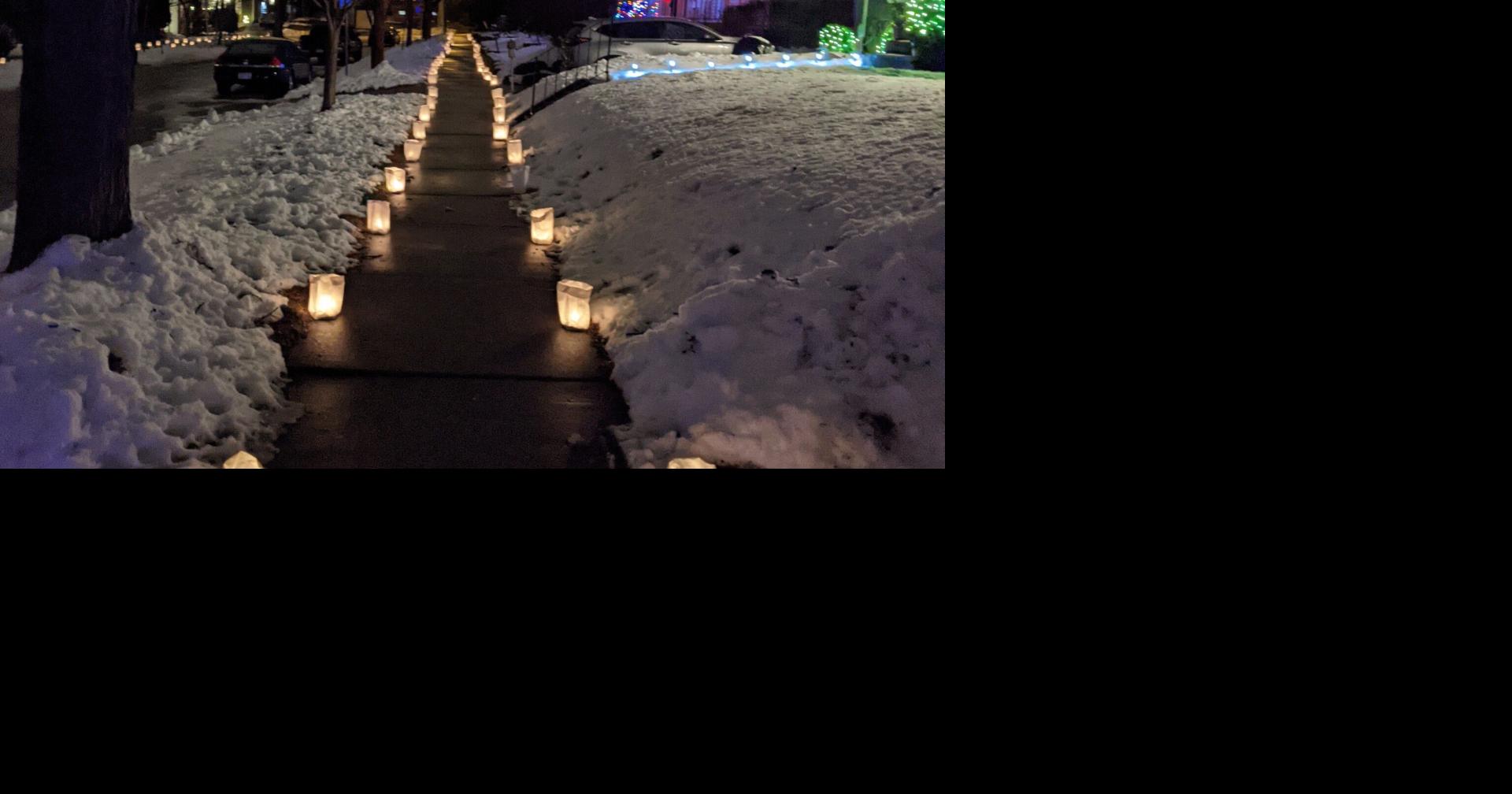 Neighborhood block lit in luminaries to recognize pandemic | Wake Up ...