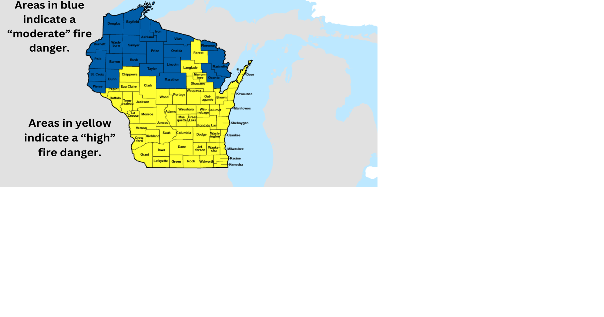 DNR forecasts high fire danger for much of Wisconsin | News | wkow.com