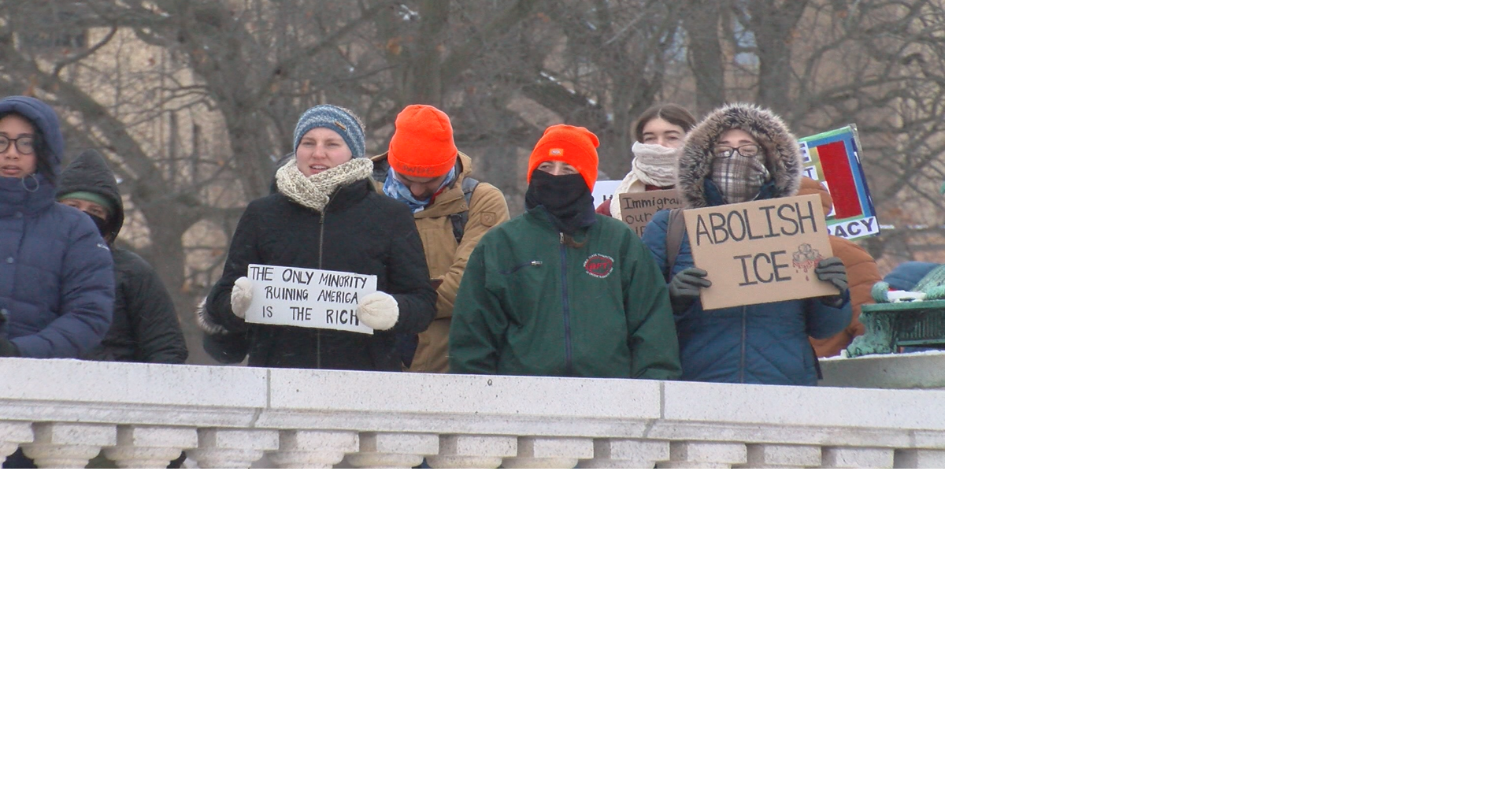 Hundreds gather for anti-ICE protest Sunday | News | wkow.com