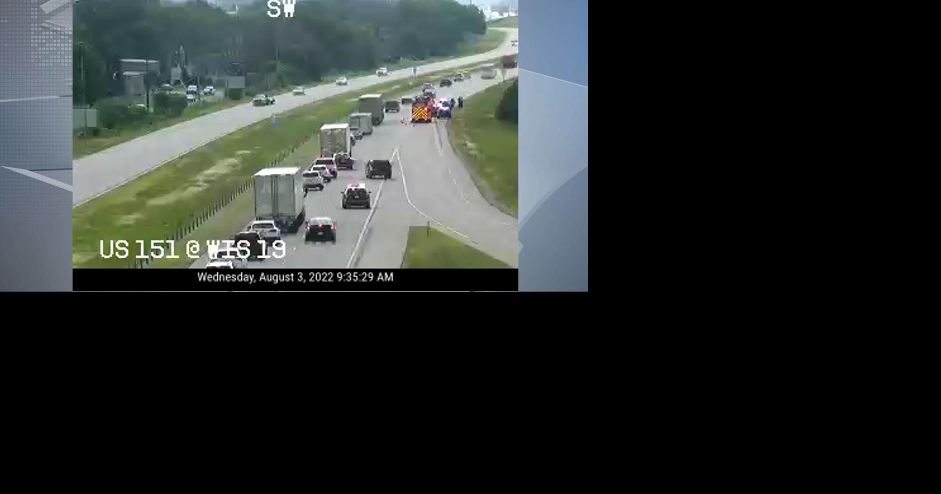 Right lane of US 151 SB at HWY 19 reopens after single-vehicle crash ...