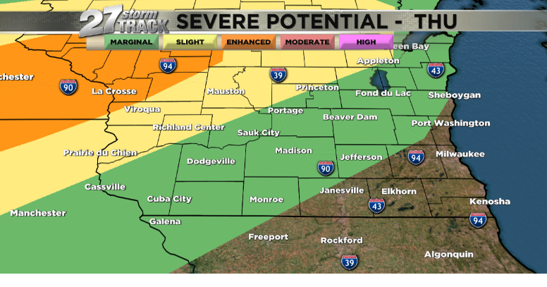 Eyeing potential severe weather Thursday night | News | wkow.com