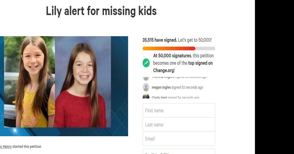 Petition started to create "Lily Alert" in honor of Lily Peters | News ...