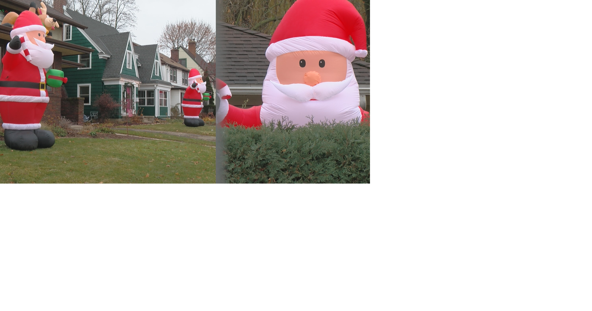 Giant identical Santas bring joy to a Wisconsin neighborhood | News ...