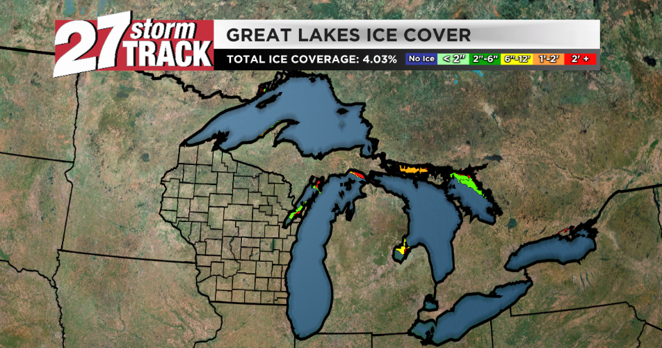 Great Lakes ice coverage reaches historic low | Environment | wkow.com