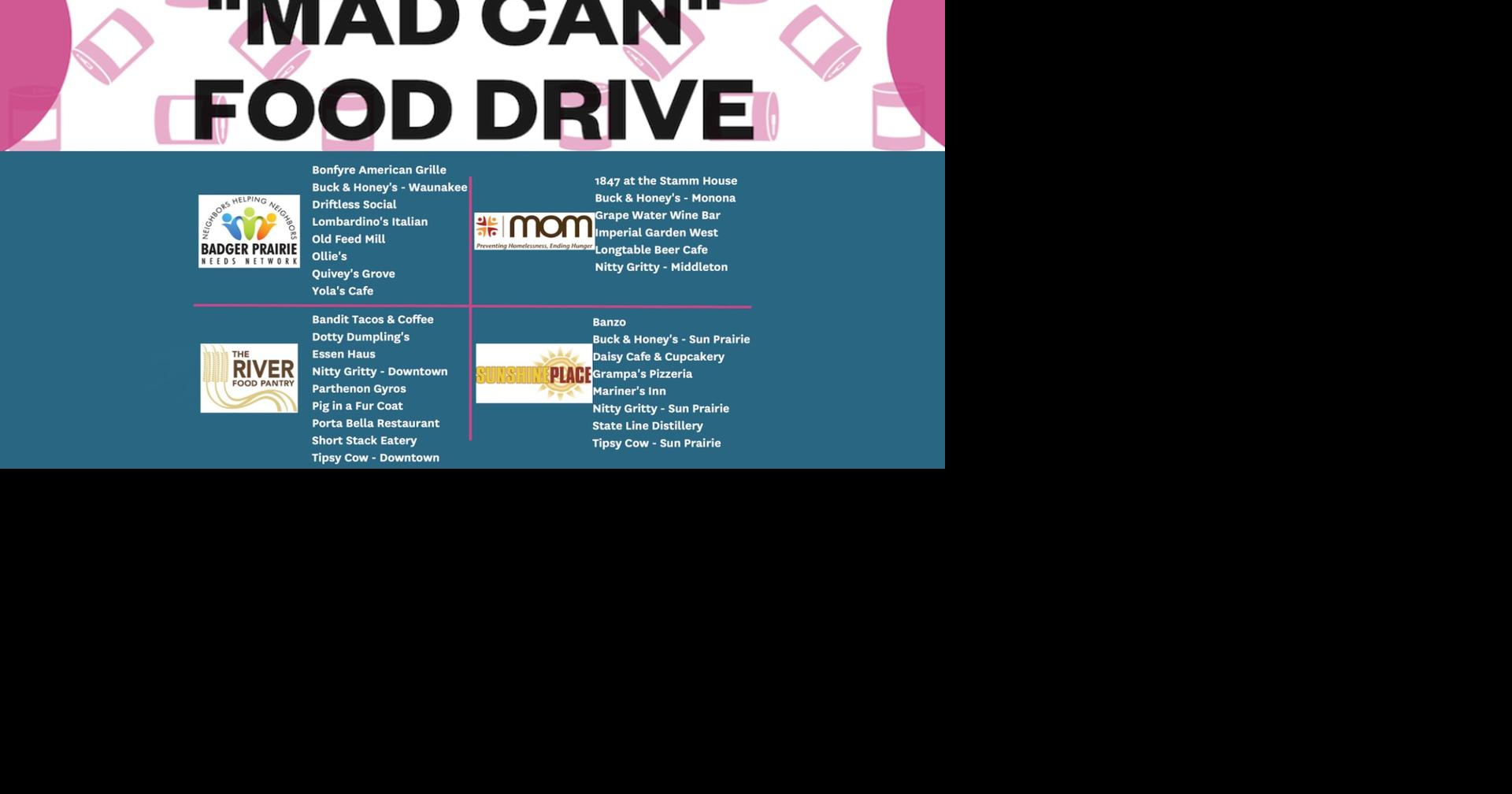 Group of Madison-area restaurants host food drive for local food ...