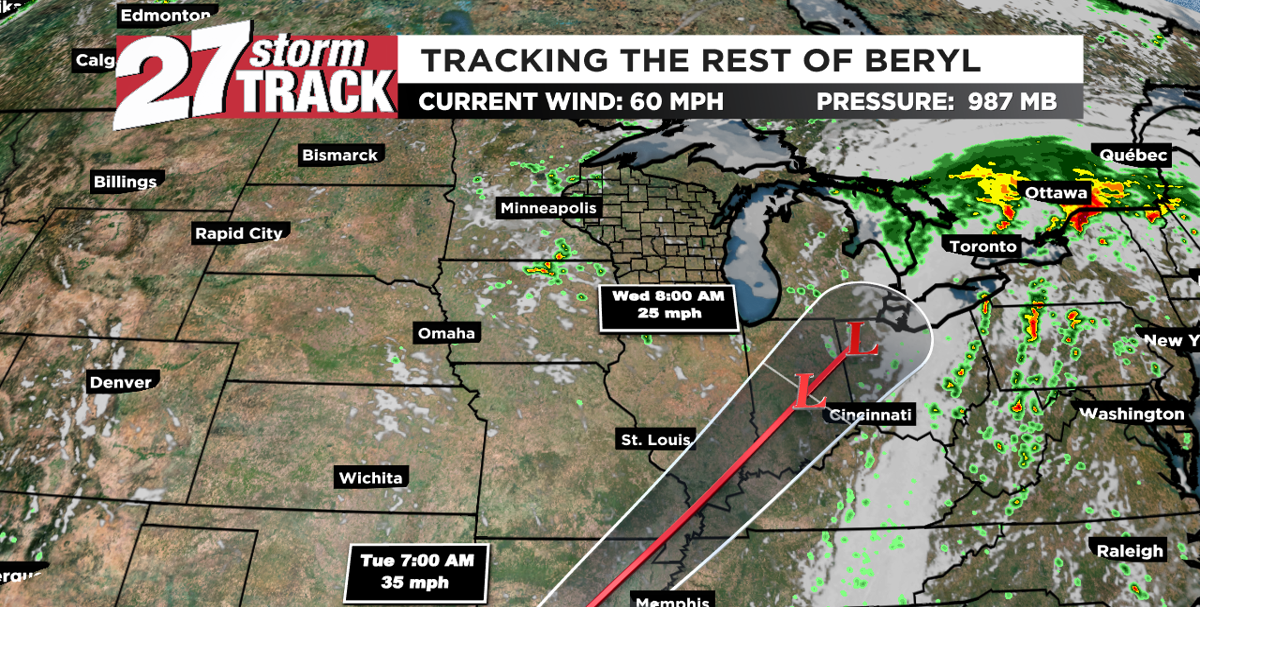 Beryl's impact on the Midwest just misses southern Wisconsin | News ...