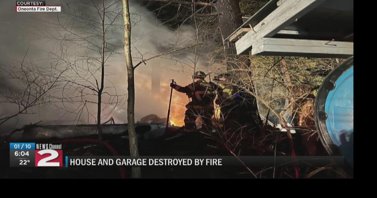 House and garage destroyed by fire in Oneonta | Local | wktv.com