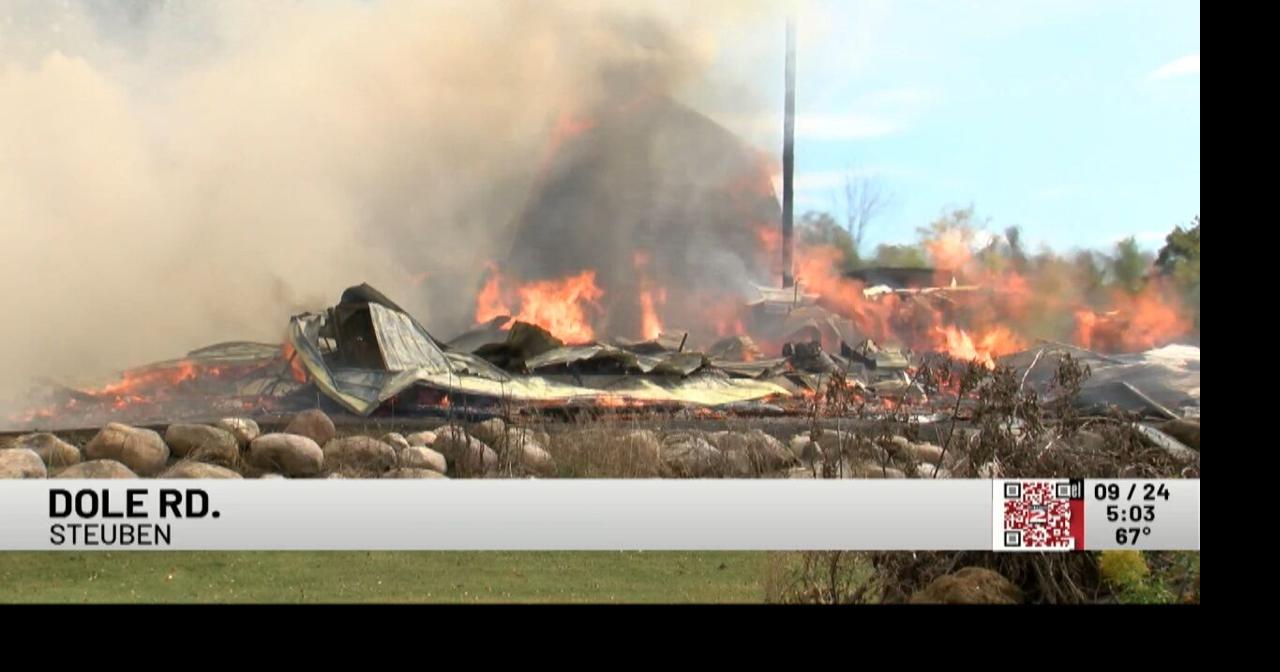 Multiple Fire Departments Battle Garage Fire in Steuben; Flames Jump to ...