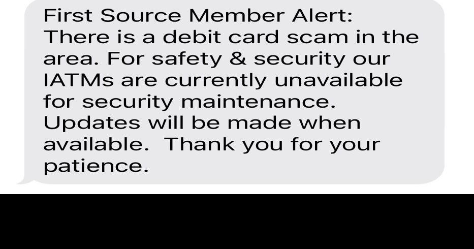 Debit Card Scam Reported at First Source | Crime | wktv.com