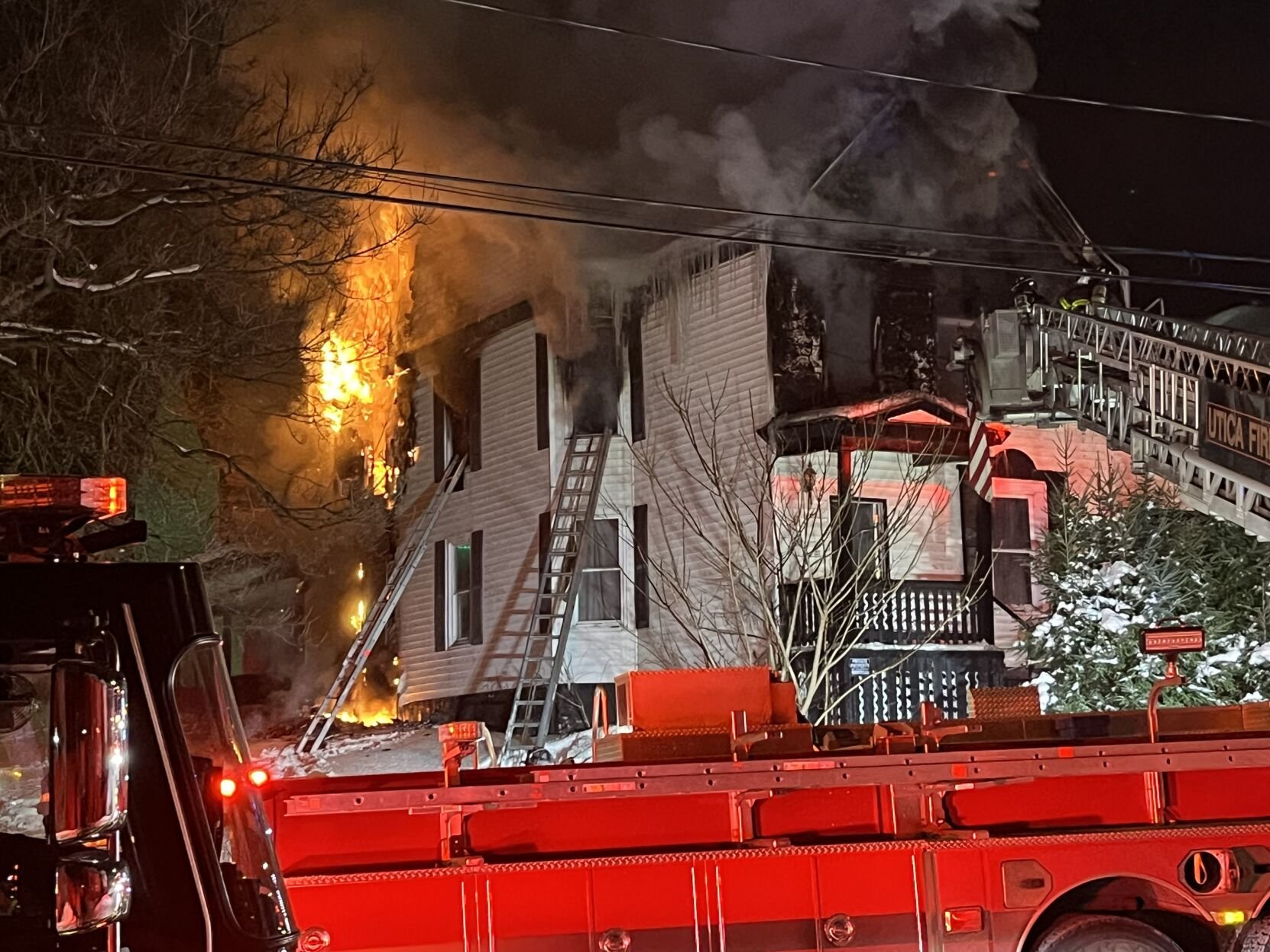 Utica Firefighters Battle Massive House Fire on Whitesboro Street ...