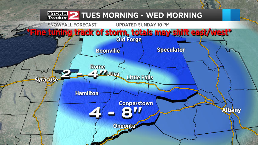 Snow returns to the region; Alert Day for Tuesday | Weather | wktv.com