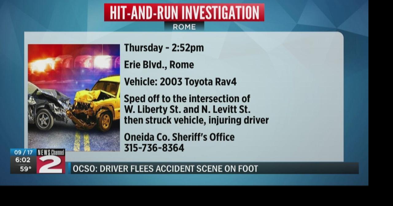 Authorities searching for driver who fled scene of crash in Rome ...