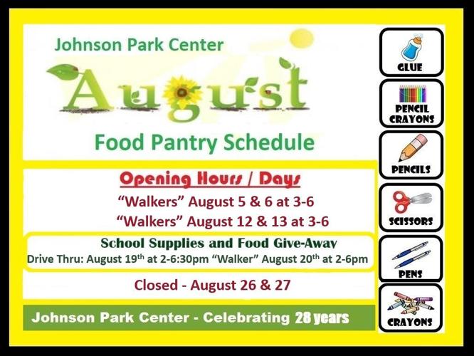 August 2024 Johnson Park Center Food Pantry Schedule | Focus Economy ...