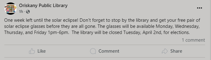 Oneida County Public Libraries: What Events Are Planned for the Eclipse ...