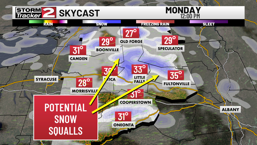 Potential Snow Squalls Later This Monday, Additional Lake-Effect ...