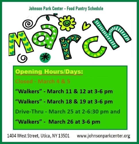 March 2024 Johnson Park Center Food Pantry Schedule | Focus Economy ...