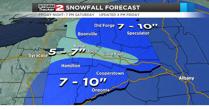 Updated snowfall amounts for tomorrow | Weather | wktv.com