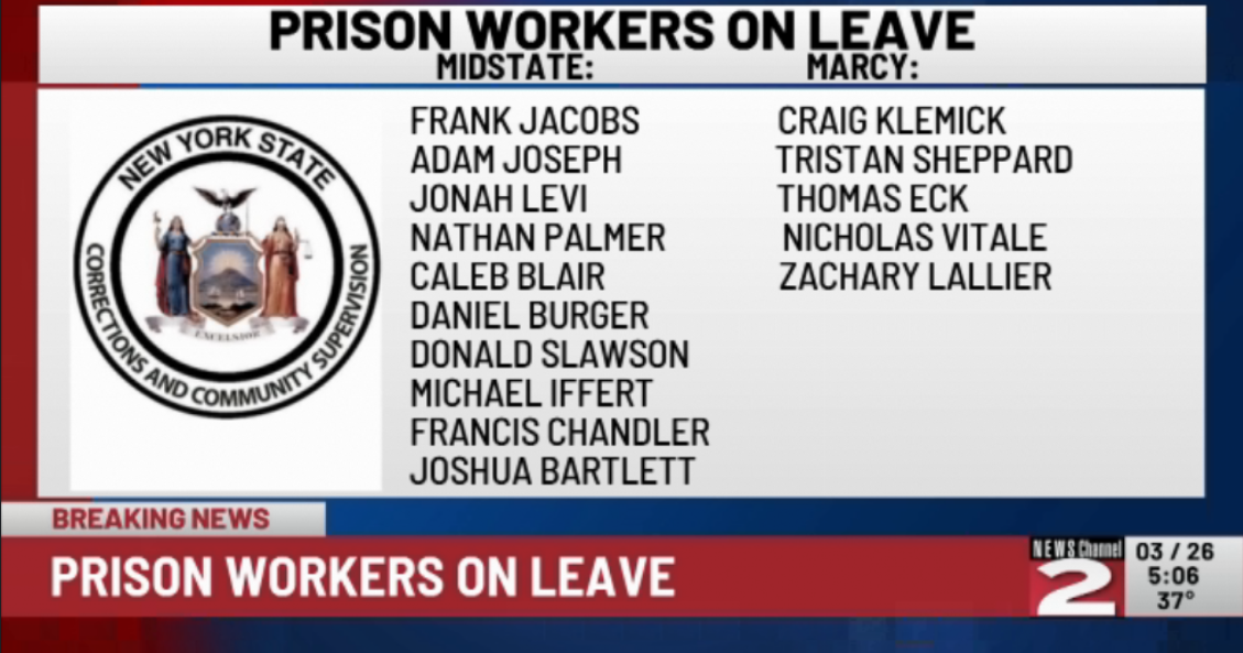 DOCCS Names Correctional Staff as 'Persons of Interest' in Mid-State ...