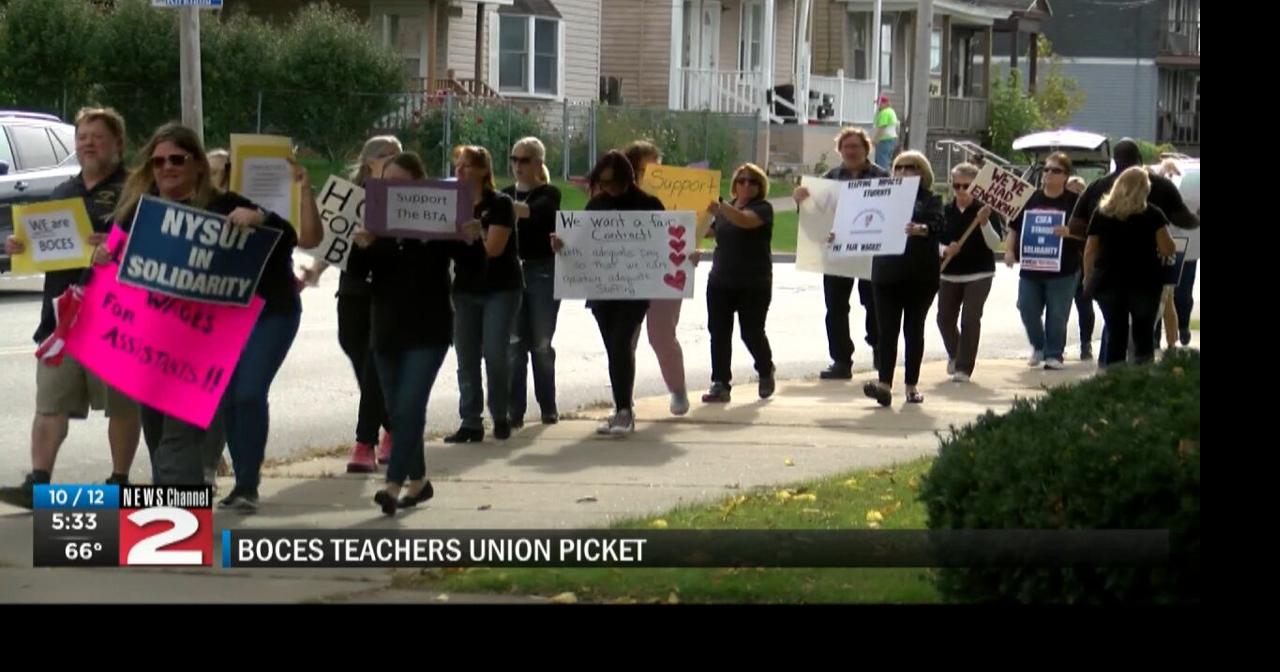 Oneida County BOCES teachers on the picket line | News | wktv.com