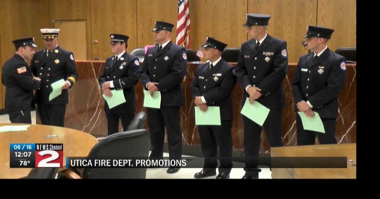Utica Fire Department promotes several firefighters, one officer ...