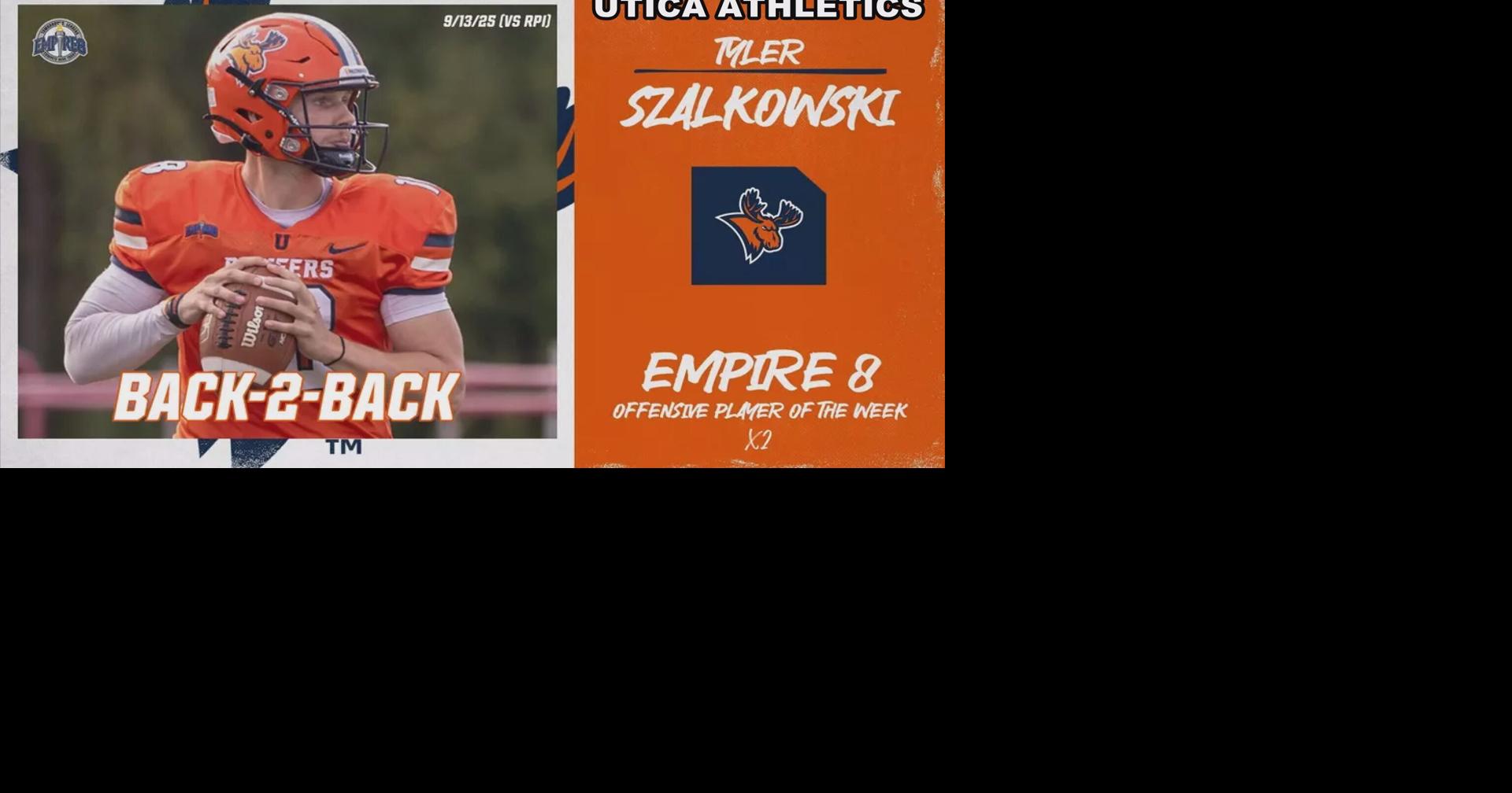 Utica's Star QB Tyler Szalkowski Earns 2nd Empire 8 Offensive Player of ...