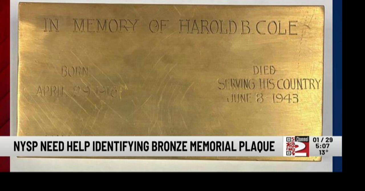 New York State Police Request Help to Identify Memorial Plaque | Video ...