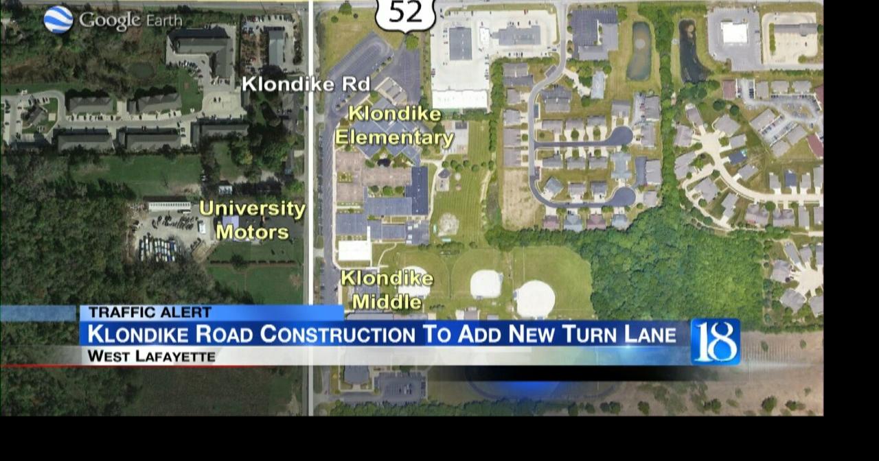 Klondike road under construction to add new turn lane | Video | wlfi.com
