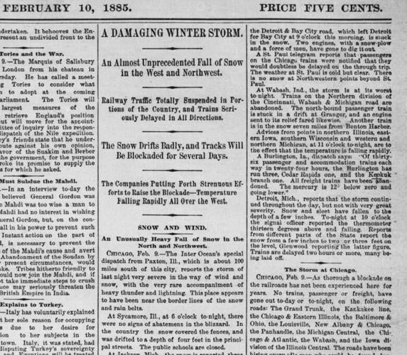 Local Weather History: 1884-85.....The Winter to End All Winters....& a ...