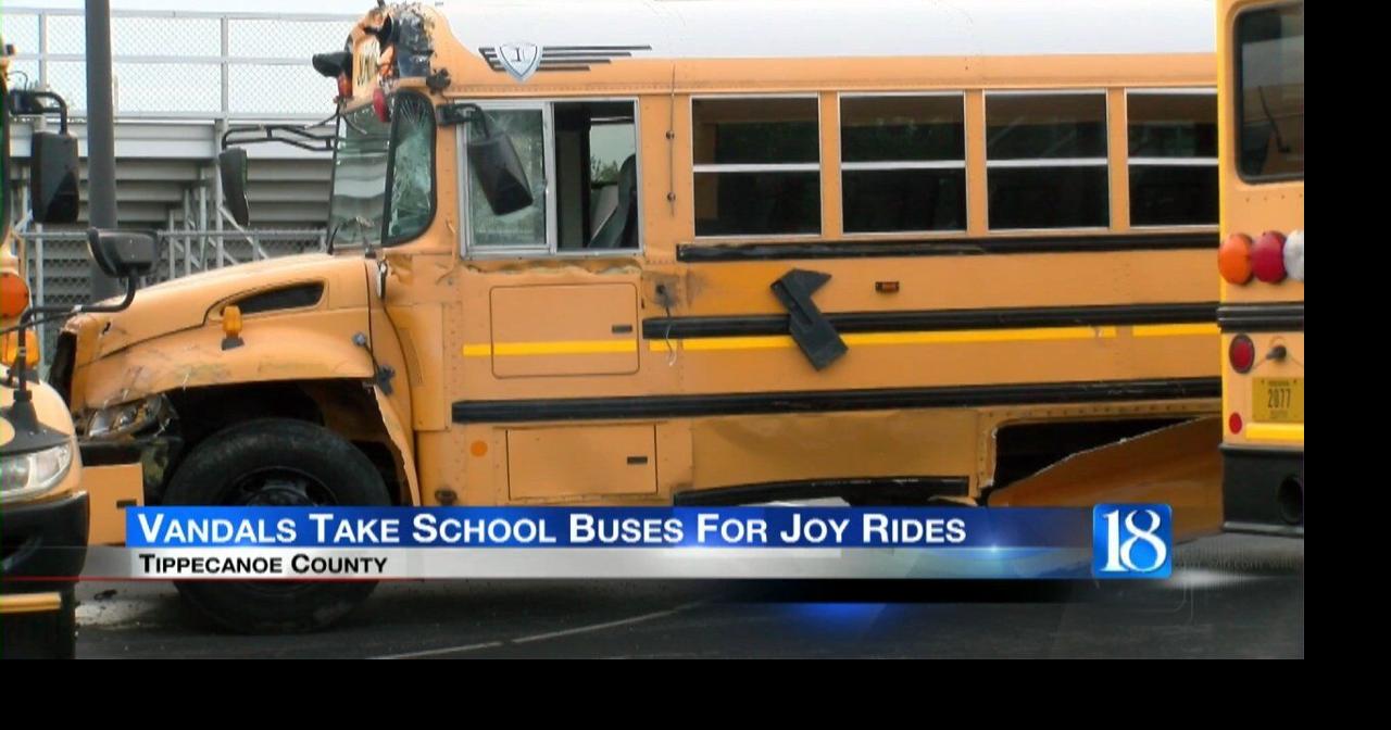 Vandals take TSC buses on joy rides, crash into playground equipment ...