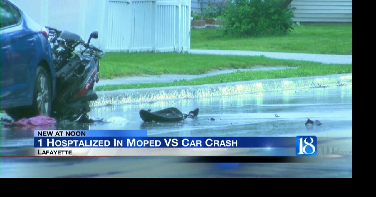 A Moped Driver Is In The Hospital After Hitting A Parked Car Video