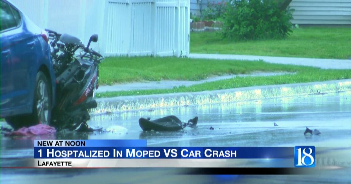 A Moped Driver Is In The Hospital After Hitting A Parked Car Video