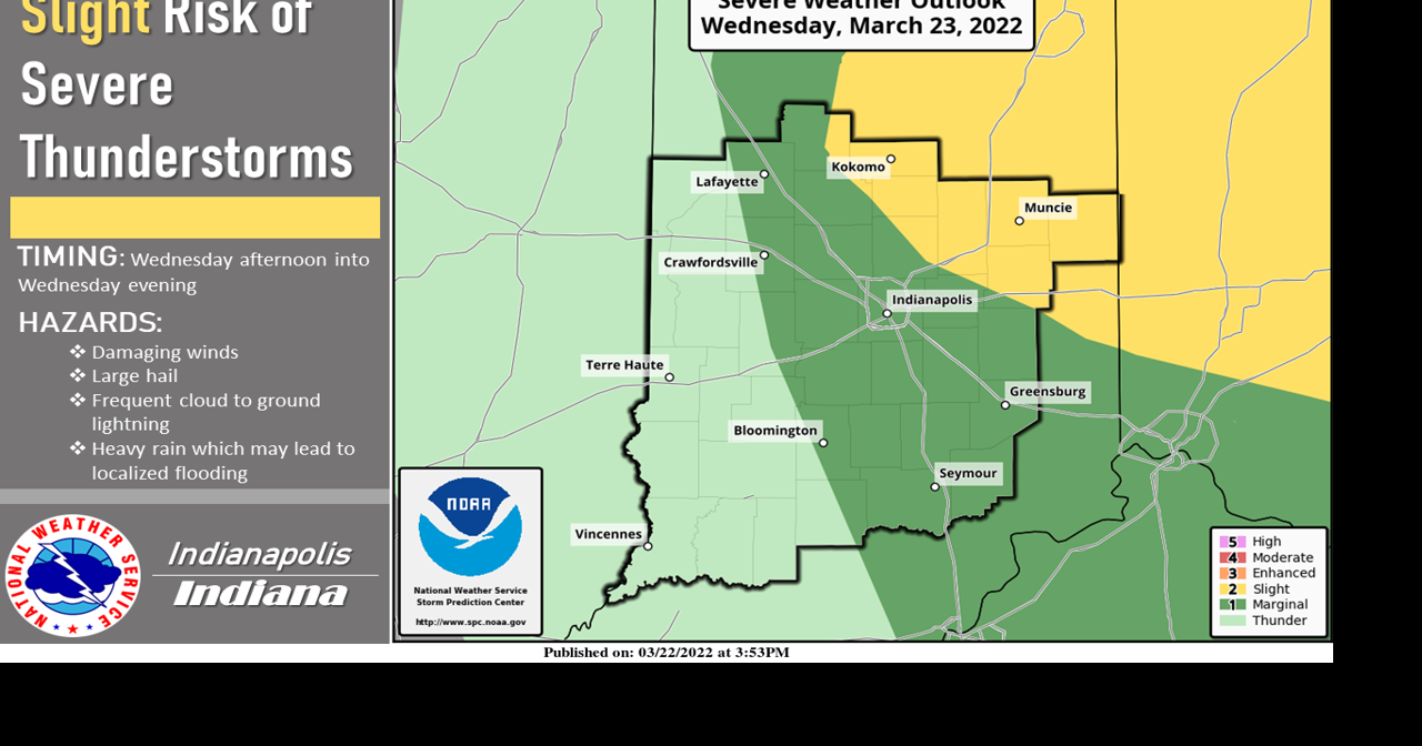 3-22-22 Slight Risk Severe Weather Wednesday | News | wlfi.com