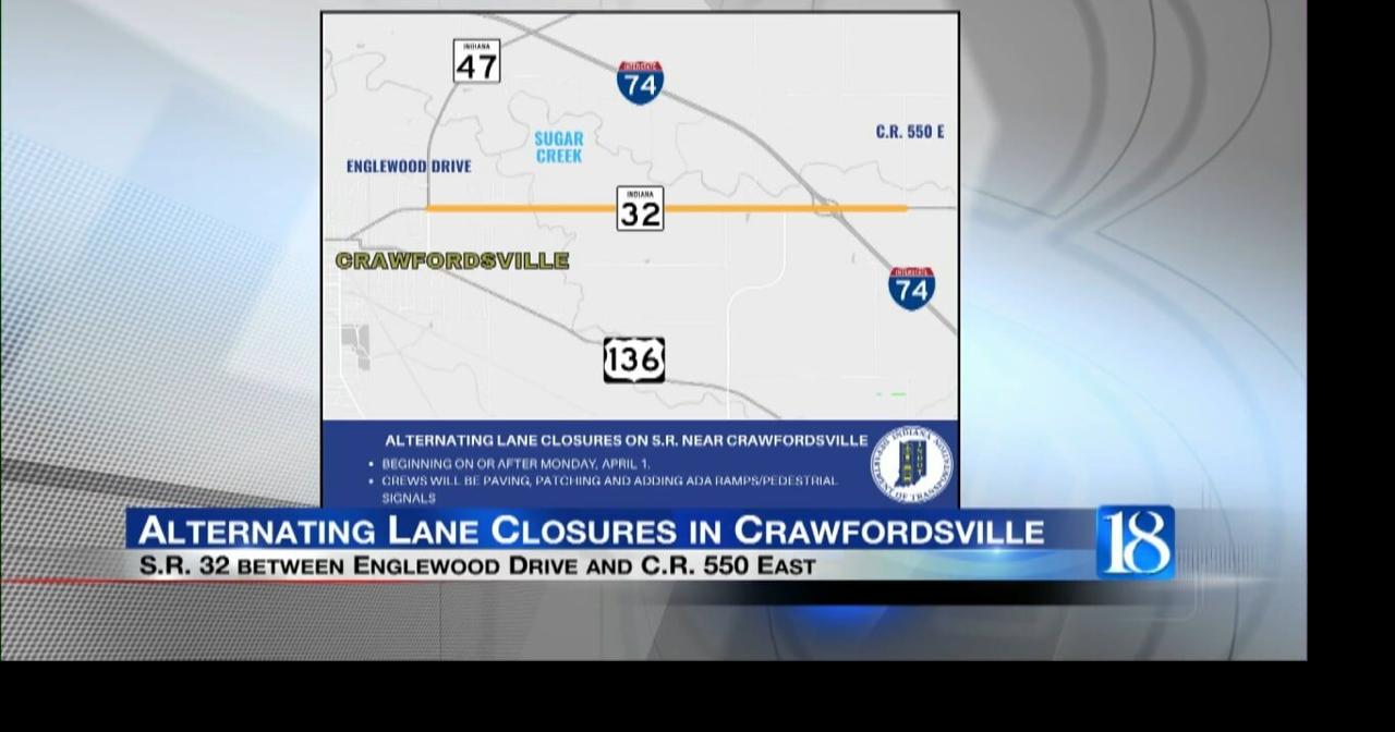 Alternating Lane Closures in Crawfordsville | Video | wlfi.com