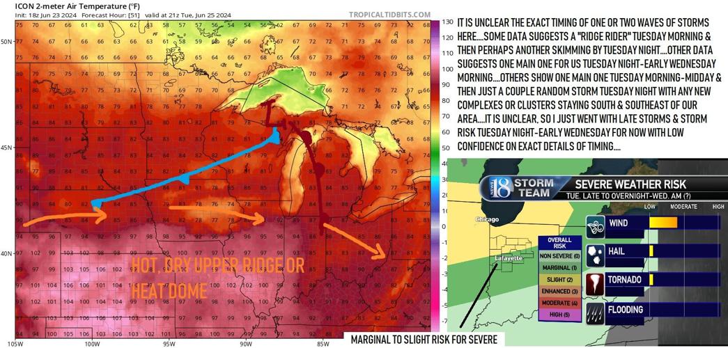 June 23, 7 PM Weather Forecast Update-Heat Surges Before A Second Heat ...